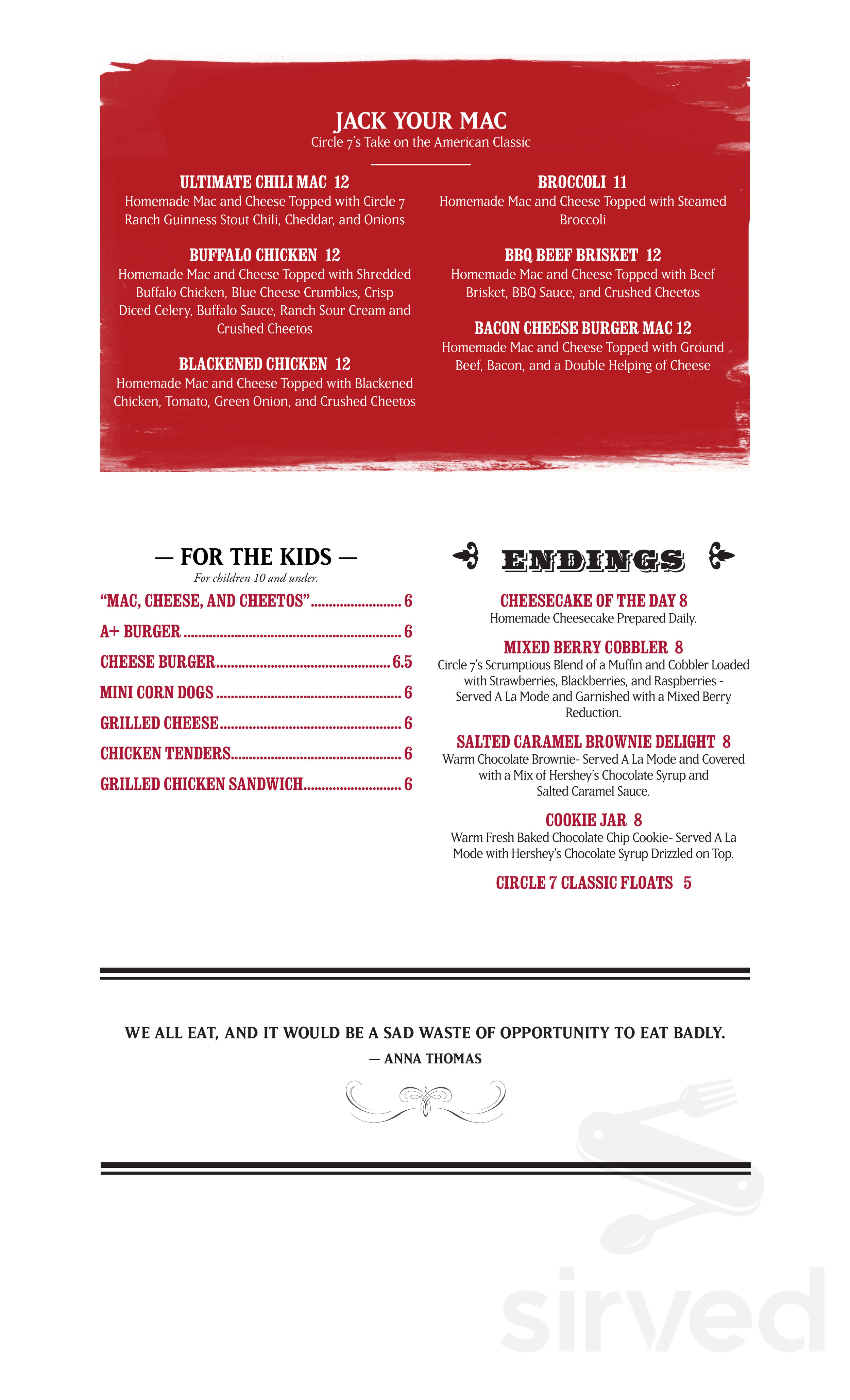 Circle 7 Ranch menu in Ballwin, Missouri, USA