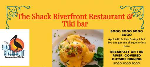 Menu for The Shack Riverfront Restaurant and Largest Out Back Tiki Ba ...