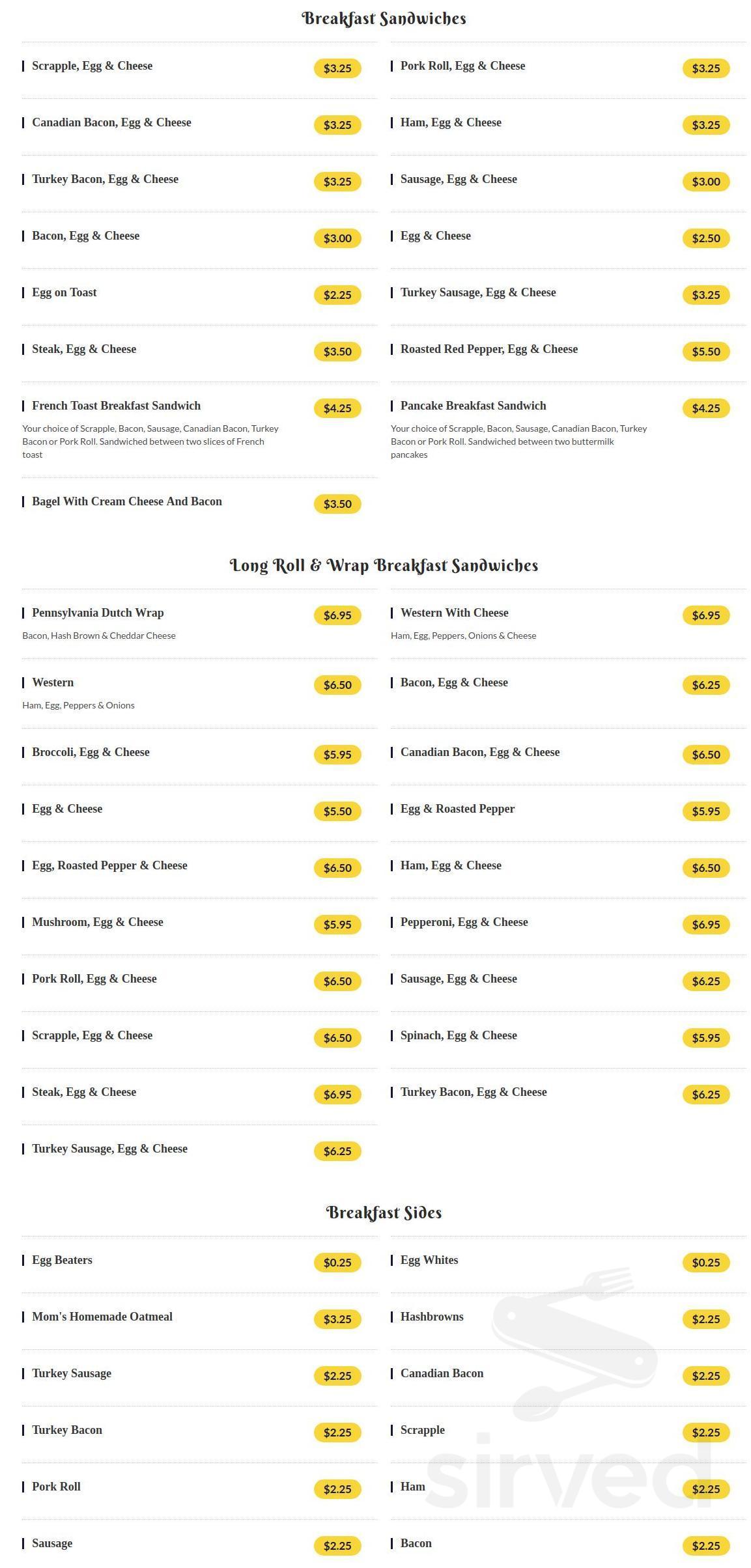 Menu - King of Prussia PA's Duffy's Restaurant & Catering | Sirved