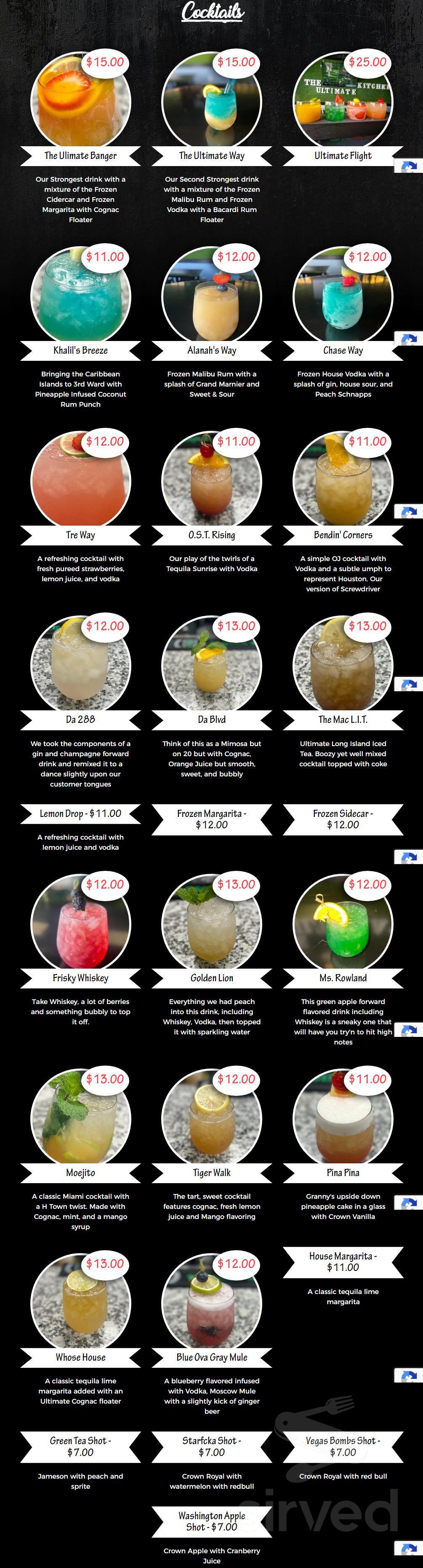 Menu - Houston TX's The Ultimate Kitchen | Sirved
