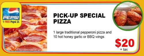 Jumbo Pizza menu in Winnipeg, Manitoba, Canada