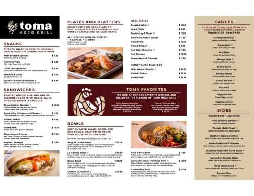 Toma Mojo Grill menu in Minnetonka, Minnesota, USA