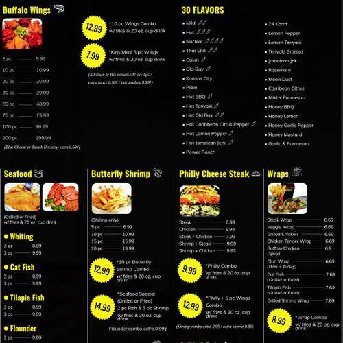 America's Best Wings menu in Marlow Heights, Maryland, USA
