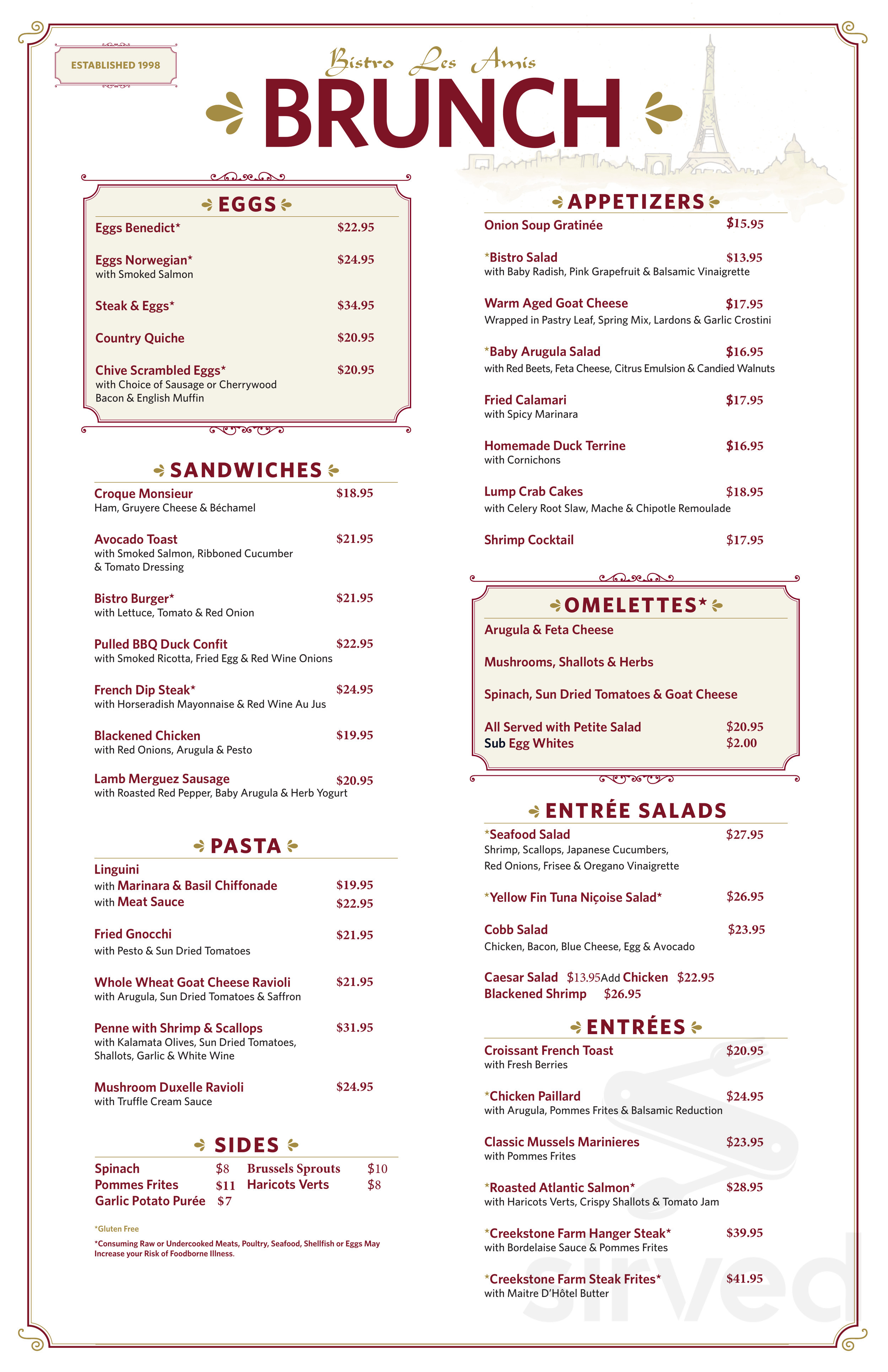 Bistro Les Amis menu in New York, New York, USA