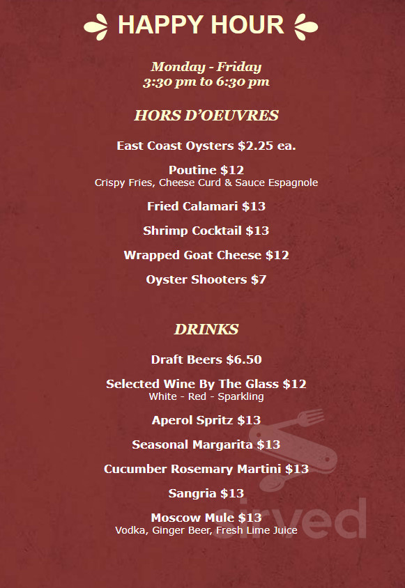 Bistro Les Amis menu in New York, New York, USA