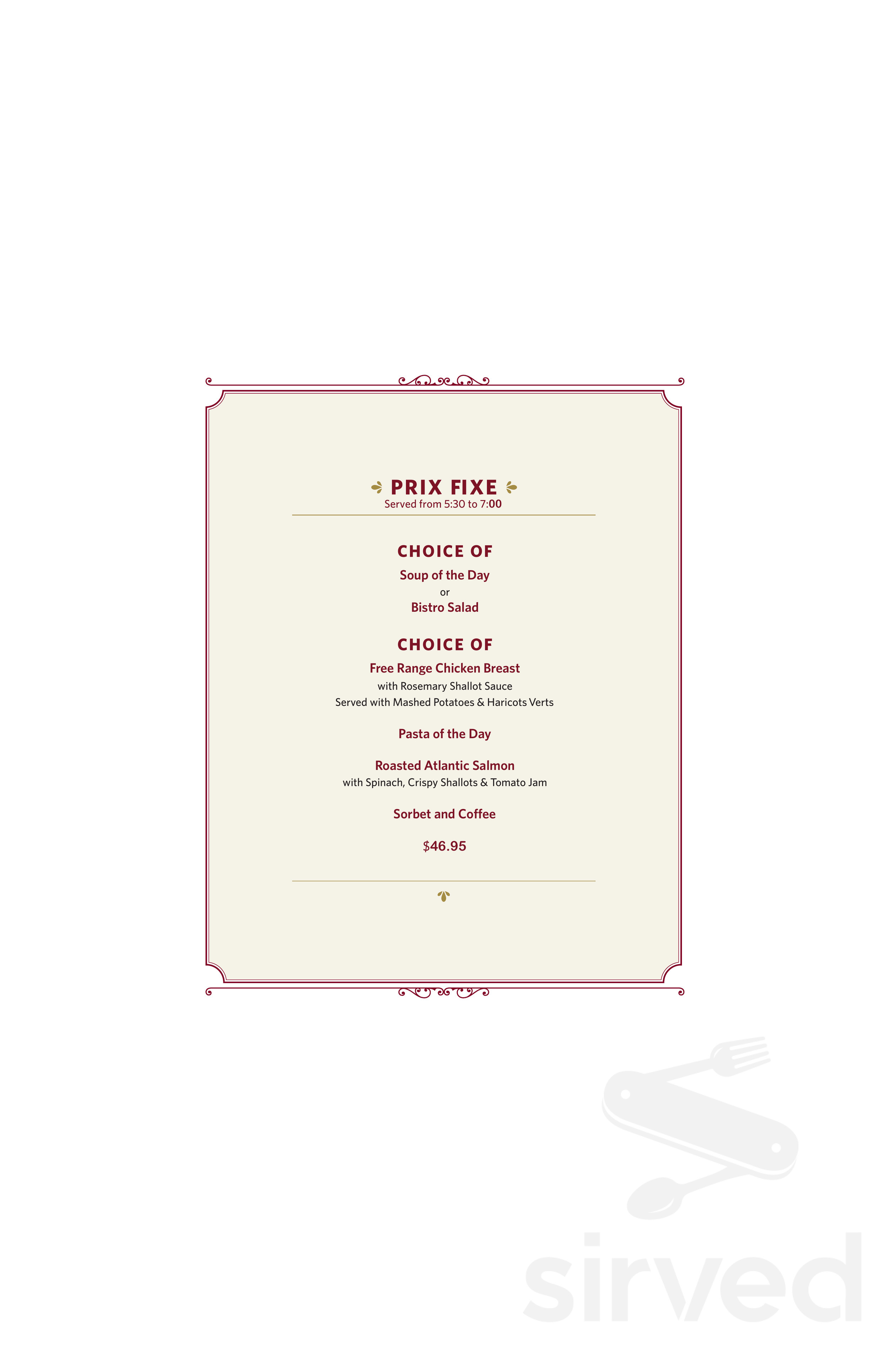 Bistro Les Amis menu in New York, New York, USA