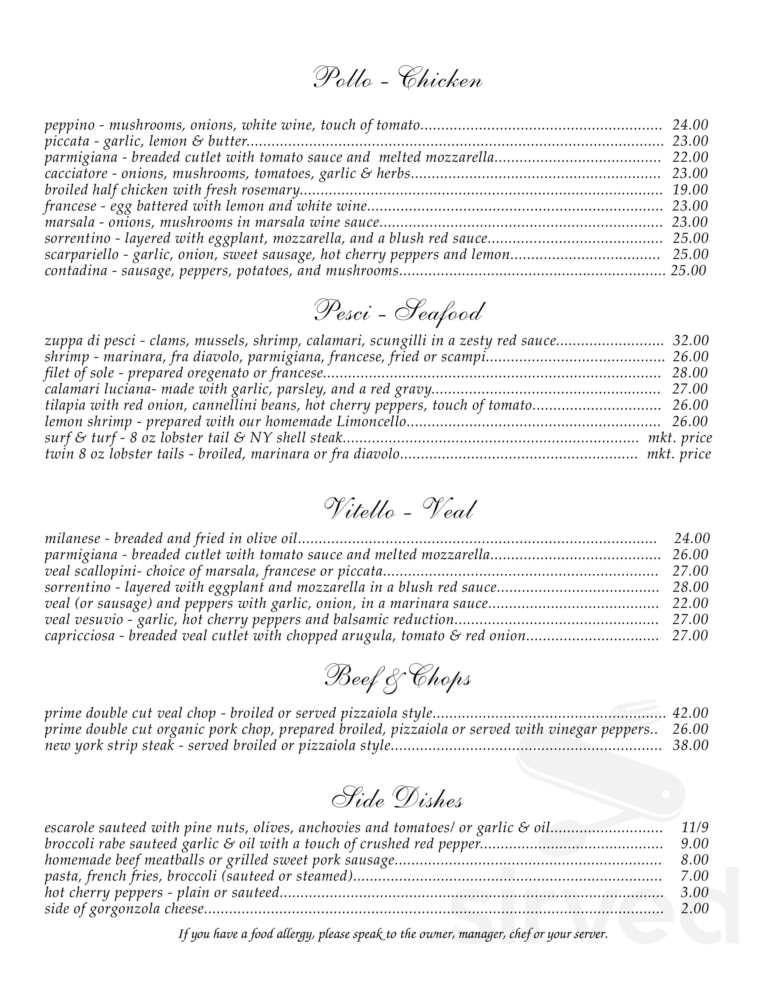 Peppino's Ristorante menu in Katonah, New York, USA