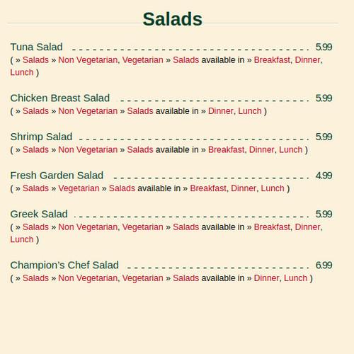 The Champion Pizza menu in Houston, Texas, USA