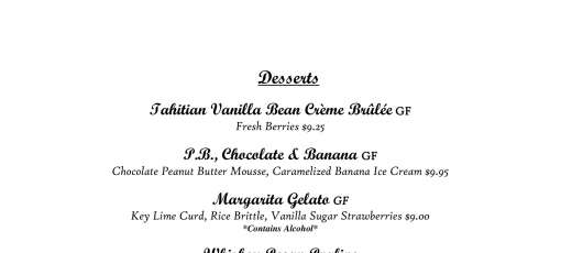 Menu for Different Pointe of View in Phoenix, AZ | Sirved