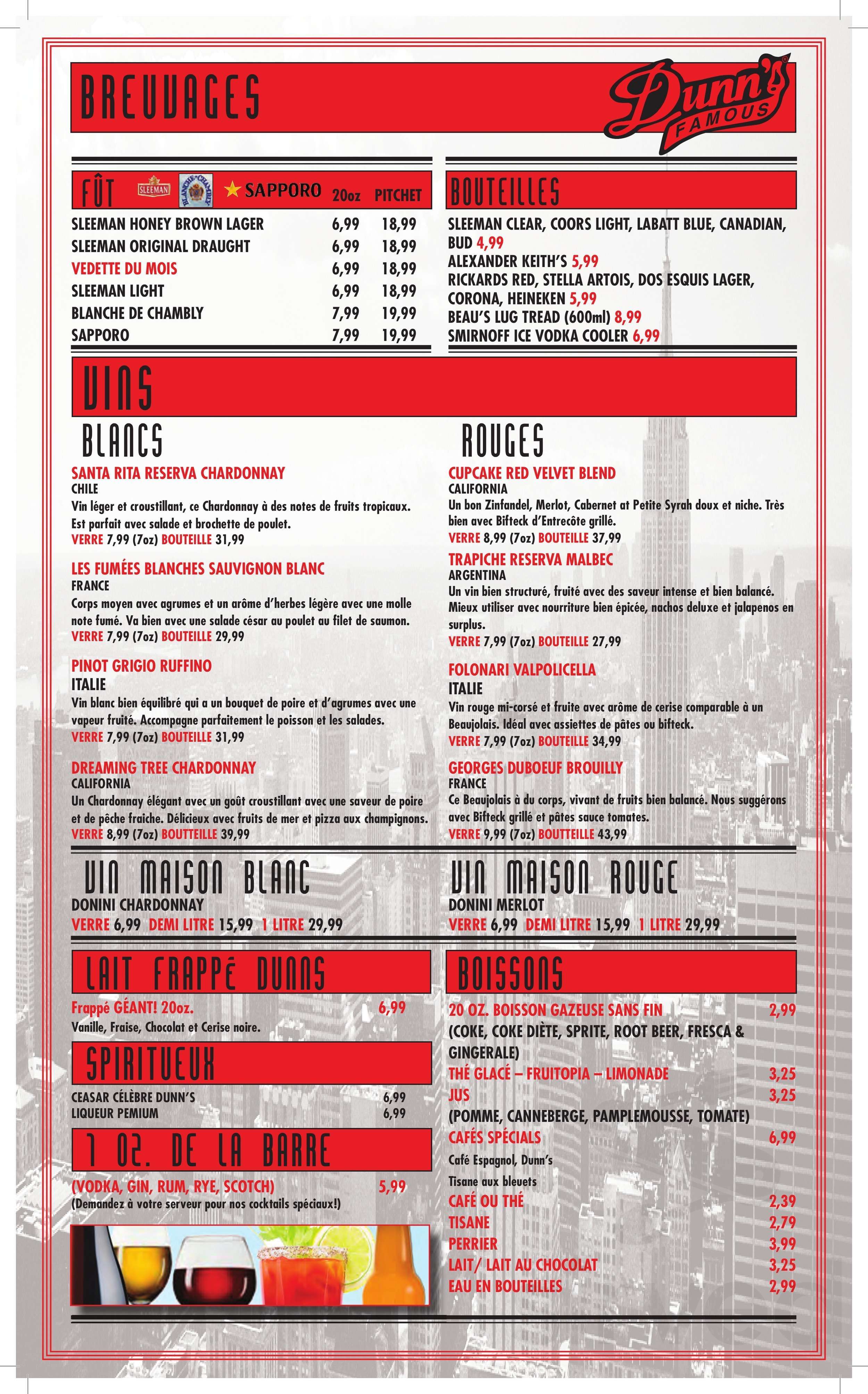 Benny's All Day menu in Rockland, Ontario, Canada