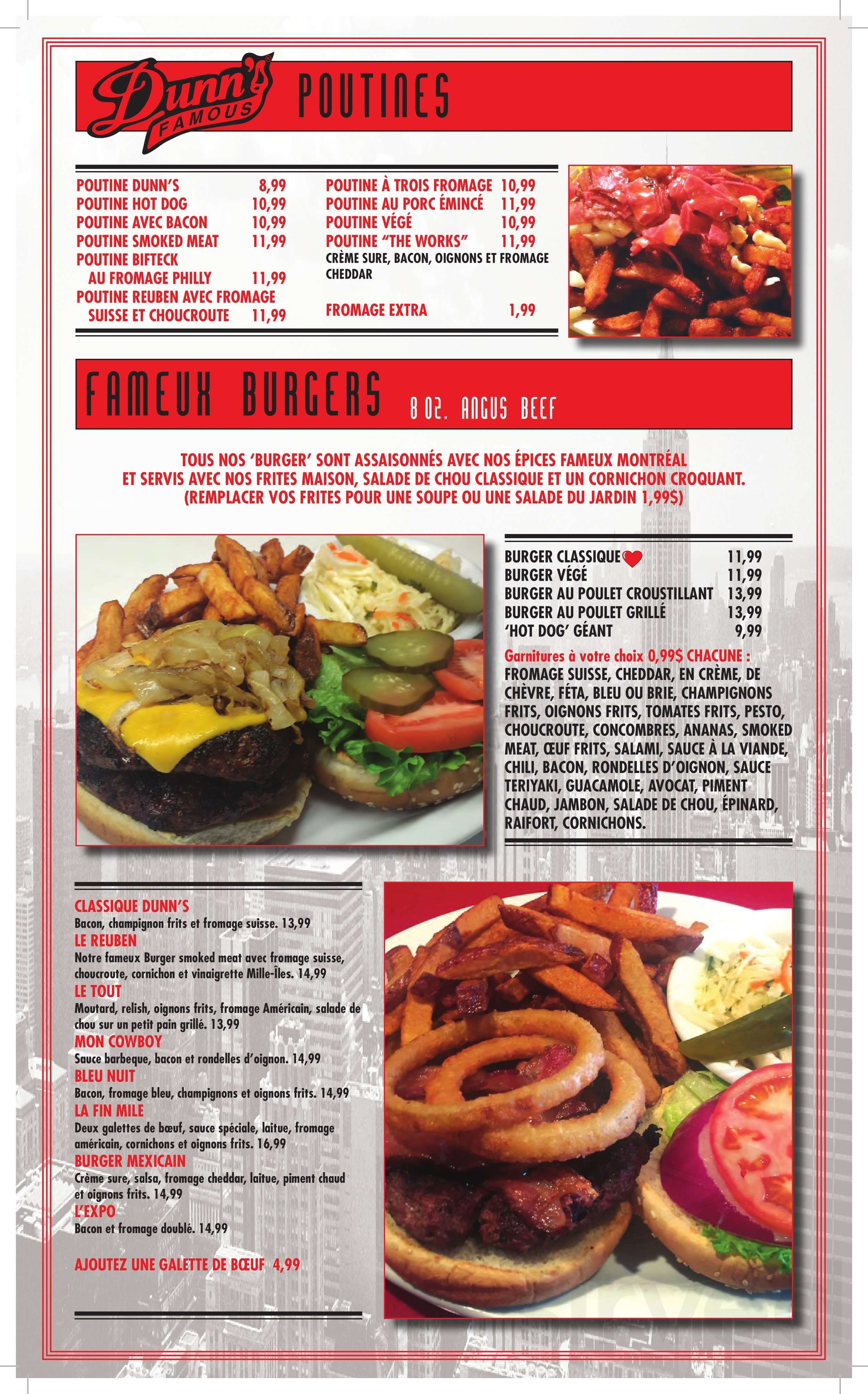 Benny’s All Day menus in Rockland, Ontario, Canada