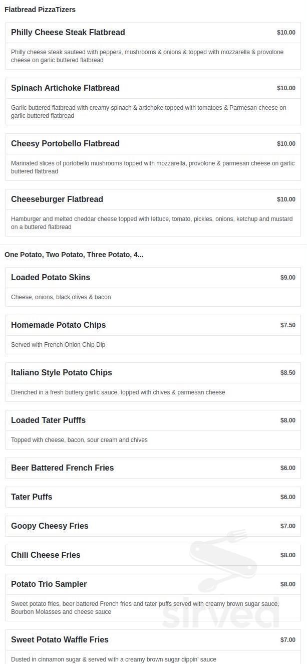 Thirsty Pony Restaurant menu in Sandusky, Ohio, USA