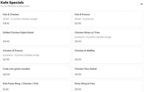 Sistas' Soul Food menu in Memphis, Tennessee, USA
