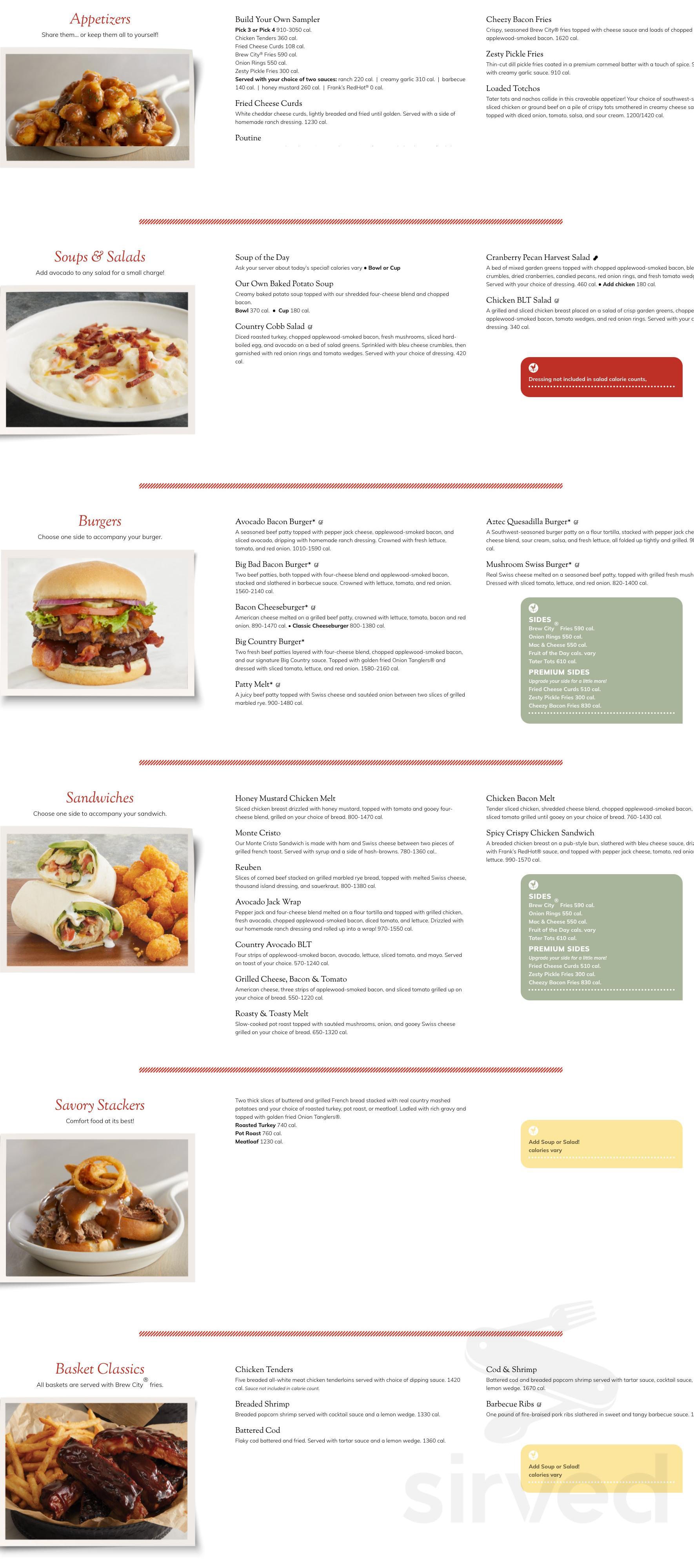 Menu - Hanston KS's Bruce's Country Kitchen | Sirved