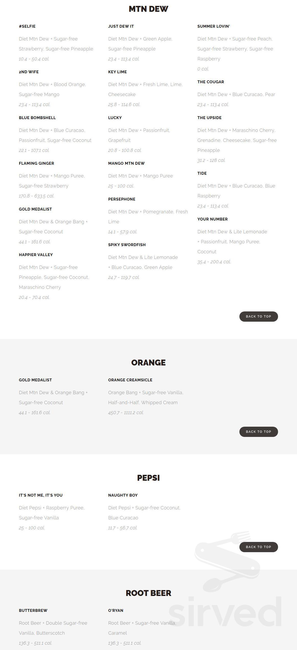 Sodalicious menus in Provo, Utah, United States