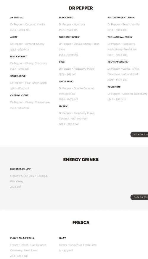 Sodalicious menu in Orem, Utah, USA