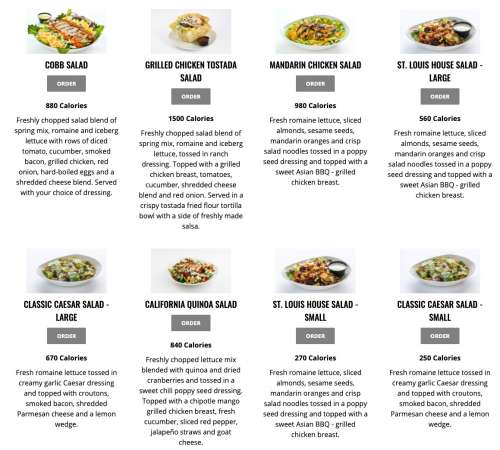 St. Louis Bar & Grill menu in Toronto, Ontario, Canada