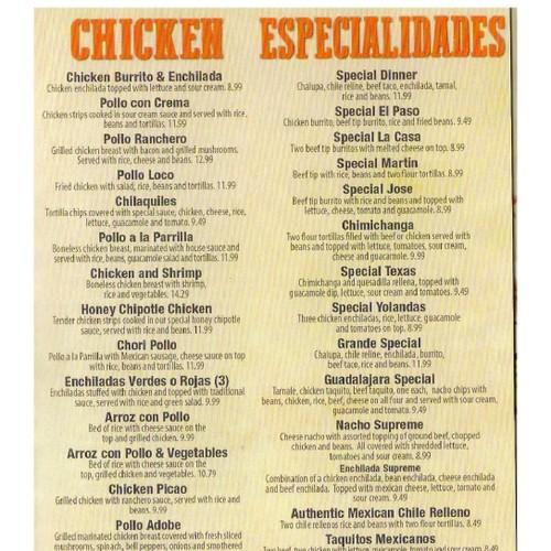 Don Patron Mexican Grill menu in Weston, West Virginia, USA