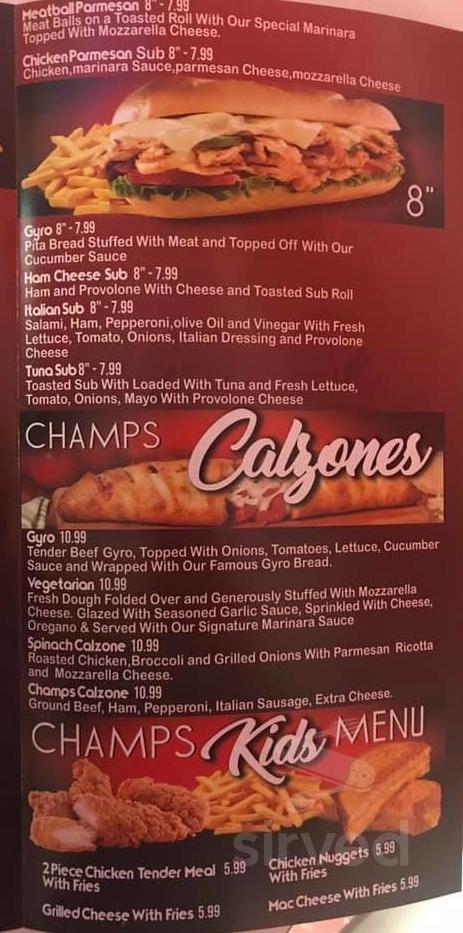 Champs Pizza menus in Sterling, Virginia, United States