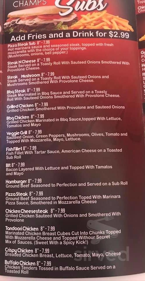 Champs Pizza menus in Sterling, Virginia, United States