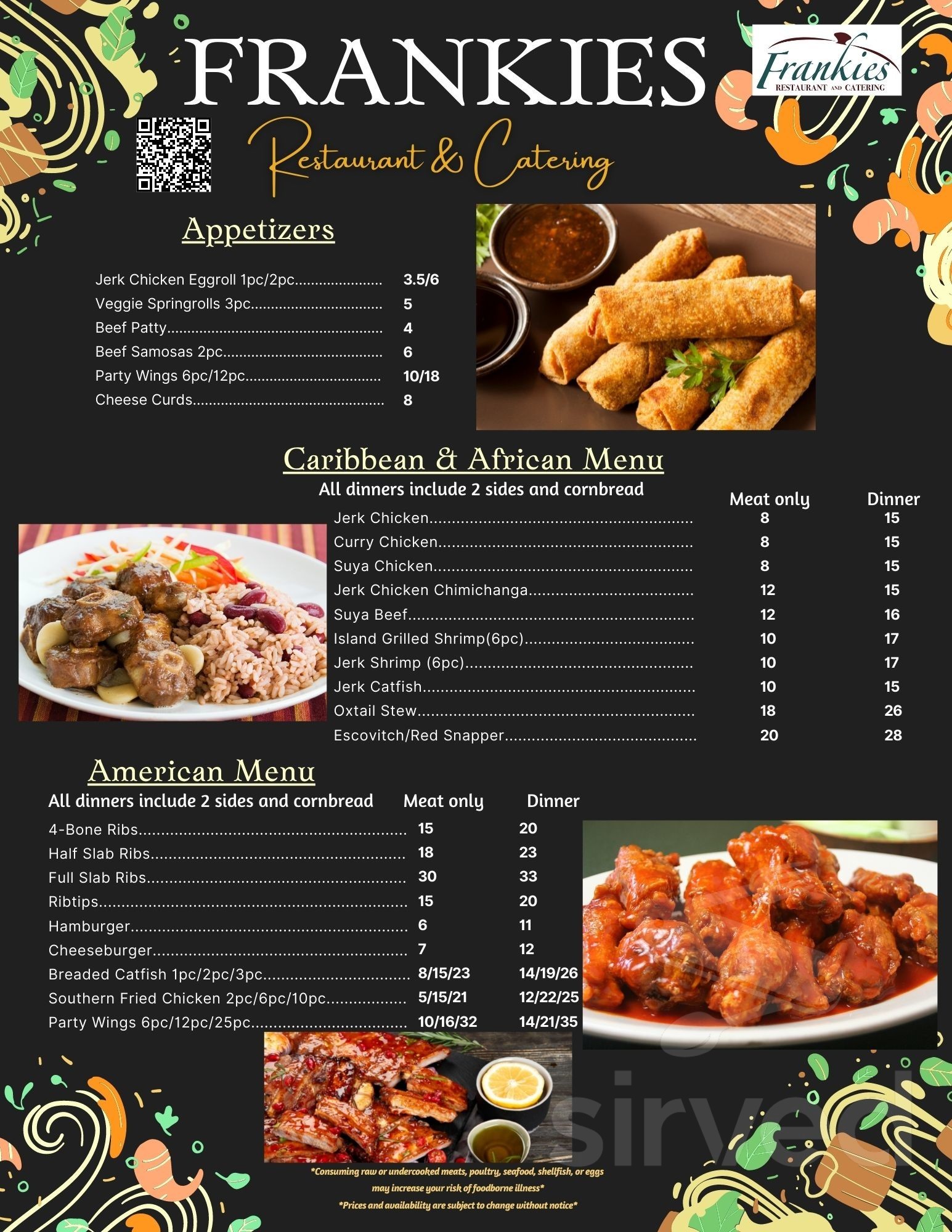 Frankies Restaurant and Catering menu in Milwaukee, Wisconsin, USA
