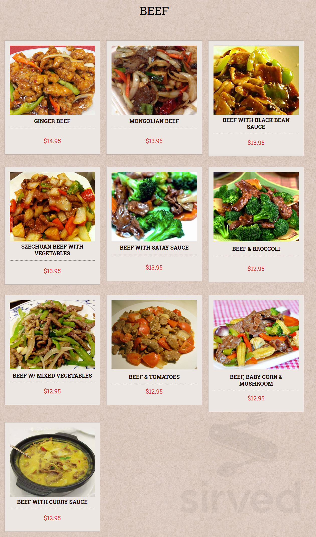 Orion Chinese Restaurant menu in Dawson Creek, British Columbia, Canada