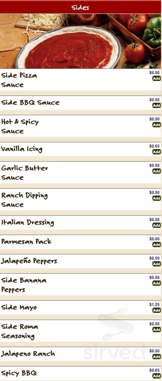 Menu - Oklahoma City OK's Marco's Pizza | Sirved