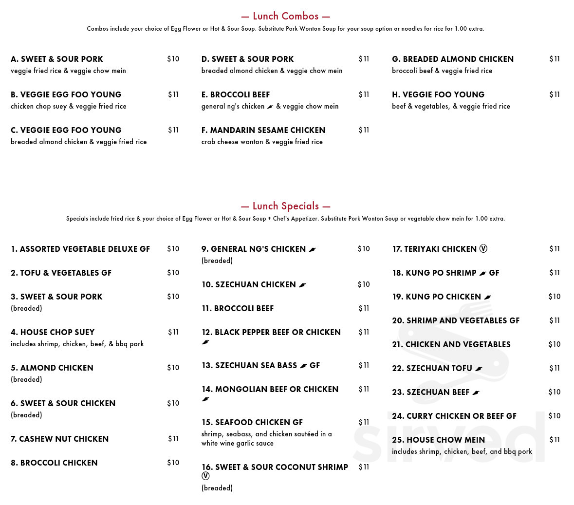 China City menu in Mill Creek, Washington, USA