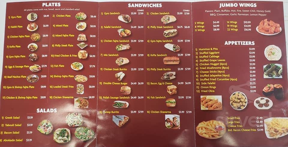 Gyro STAR menus in Nashville, Tennessee, United States