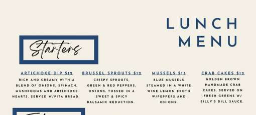 Menu for Billy's in Lincoln, NE | Sirved