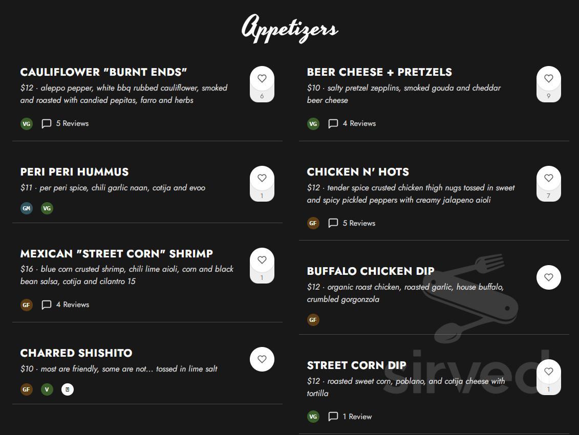 Beer Bones Taproom menu in Latham, New York, USA