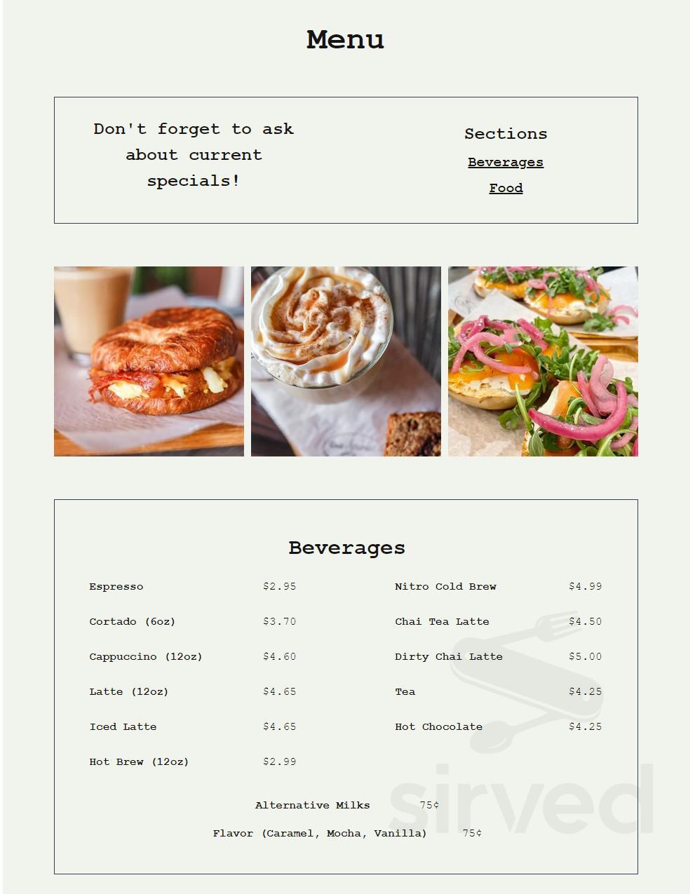 Our Grounds menu in Miami, Florida, USA