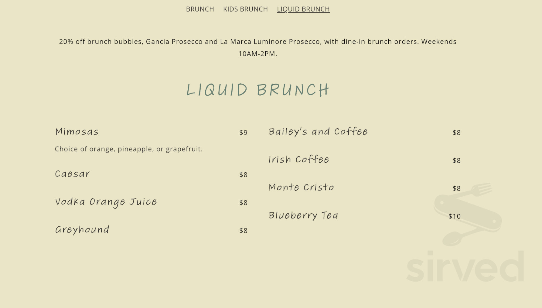 Menu for Starbelly Open Kitchen & Lounge in Calgary, AB | Sirved