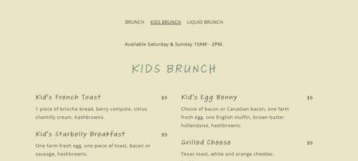 Menu for Starbelly Open Kitchen & Lounge in Calgary, AB | Sirved