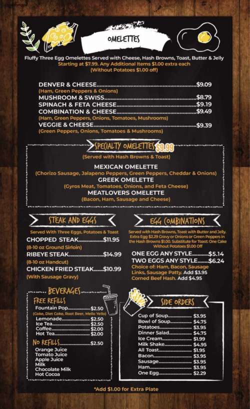 Huddle Cafe menu in Ashton, Illinois, USA