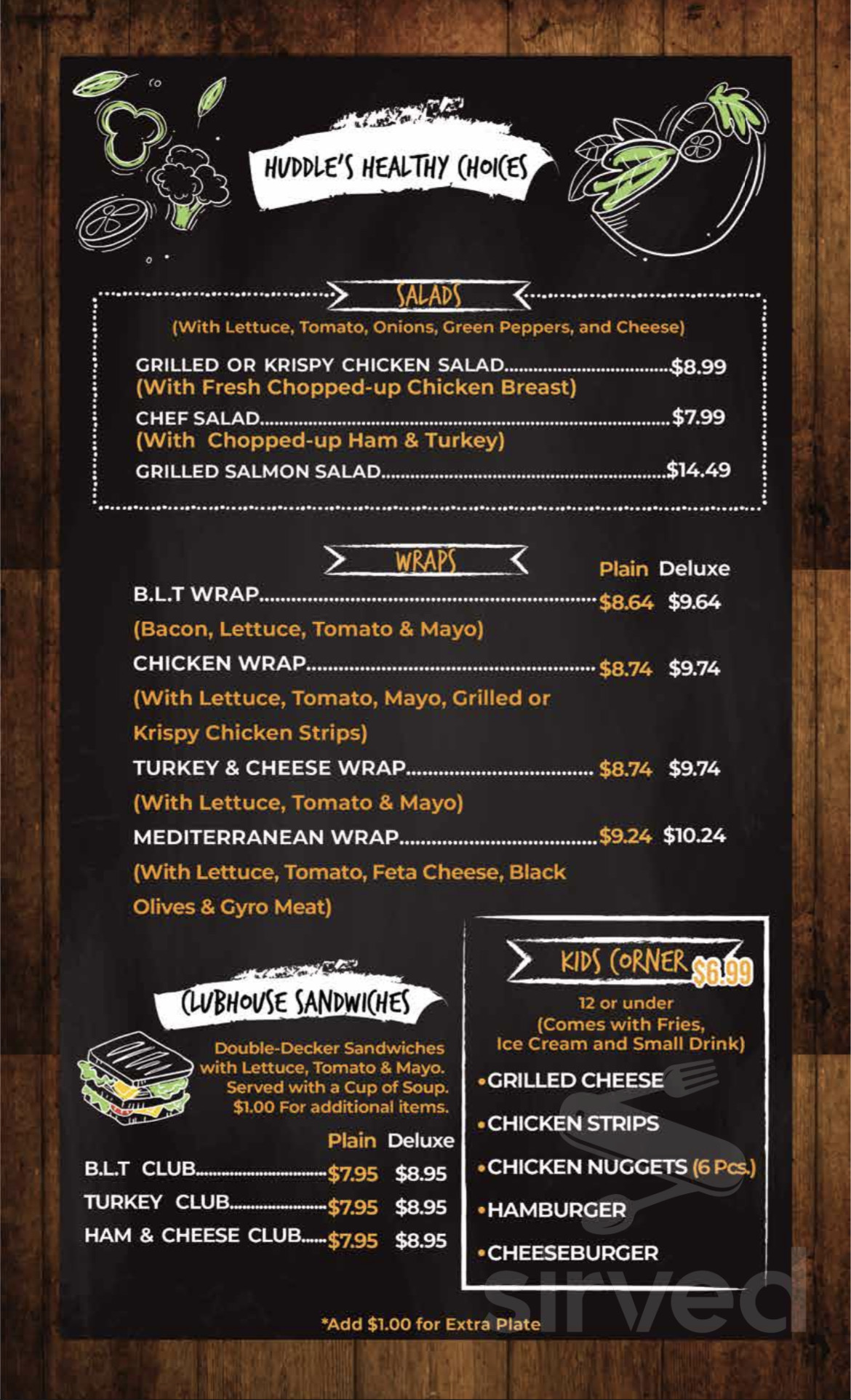 Huddle Cafe menu in Ashton, Illinois, USA