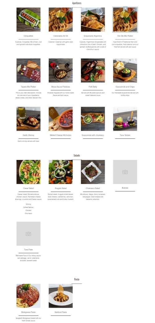 Ole Ole Steak House menu in Miami Beach, Florida, USA