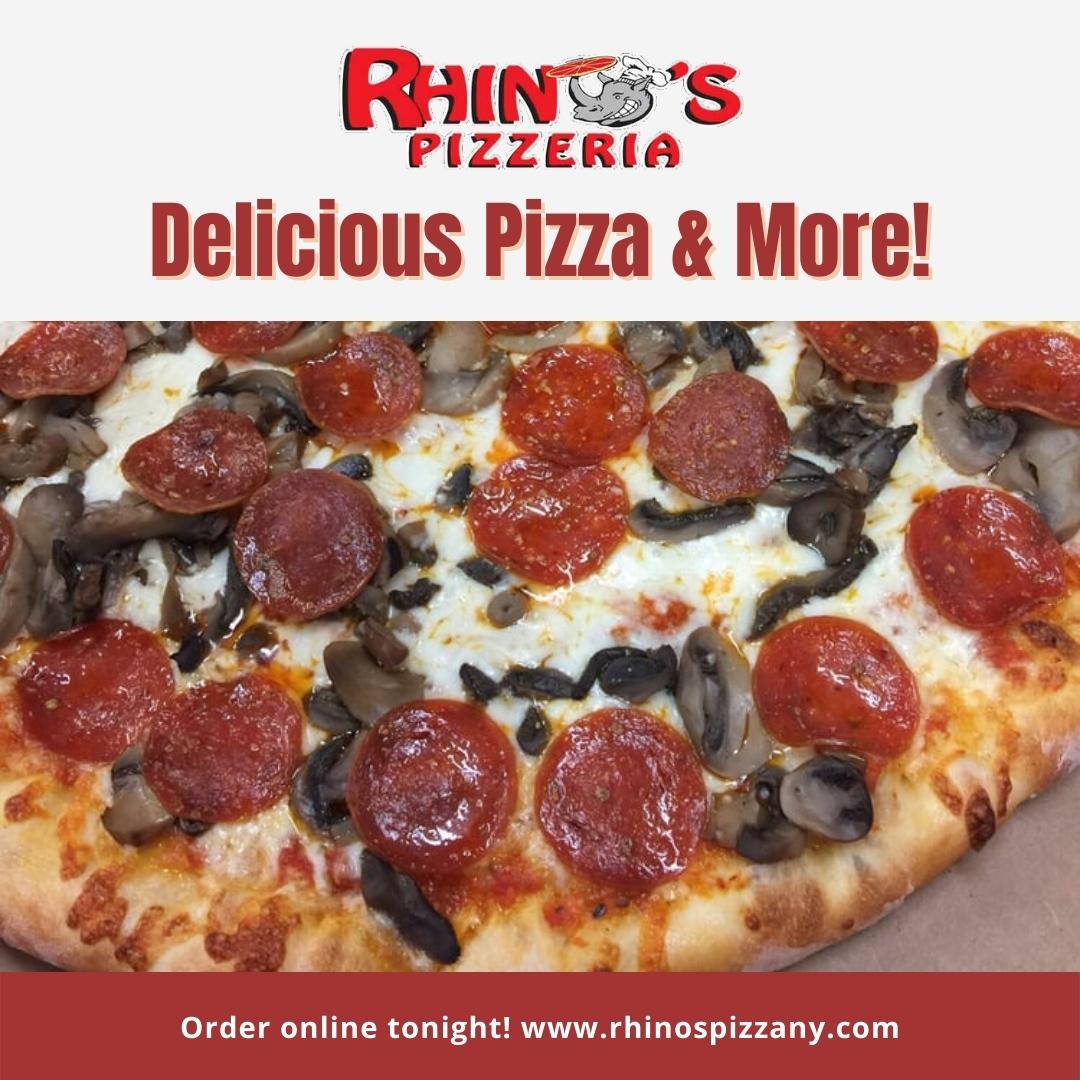 Rhino's Pizzeria menu in Rochester, New York, USA