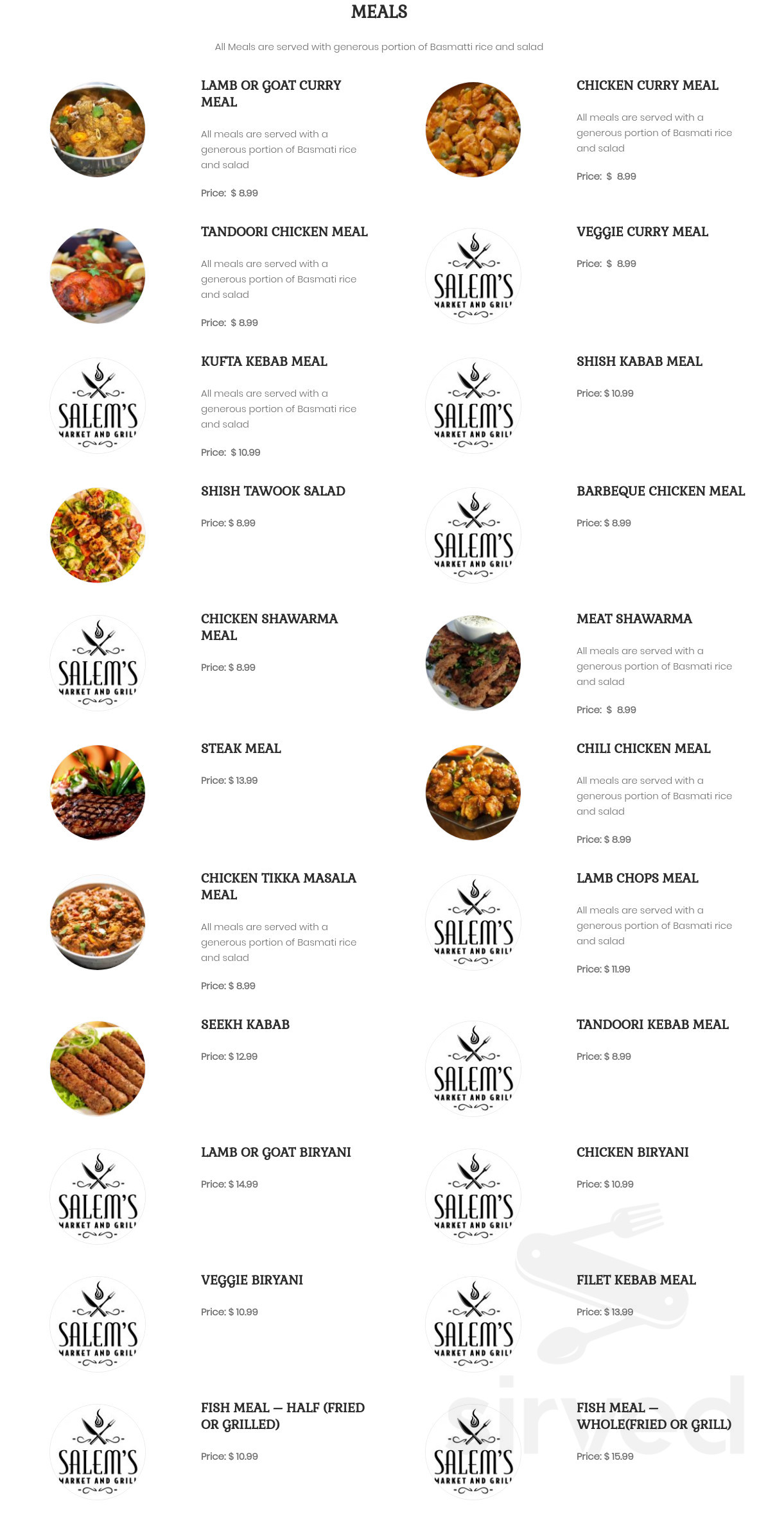 Salem Market & Grill menu in Pittsburgh, Pennsylvania, USA
