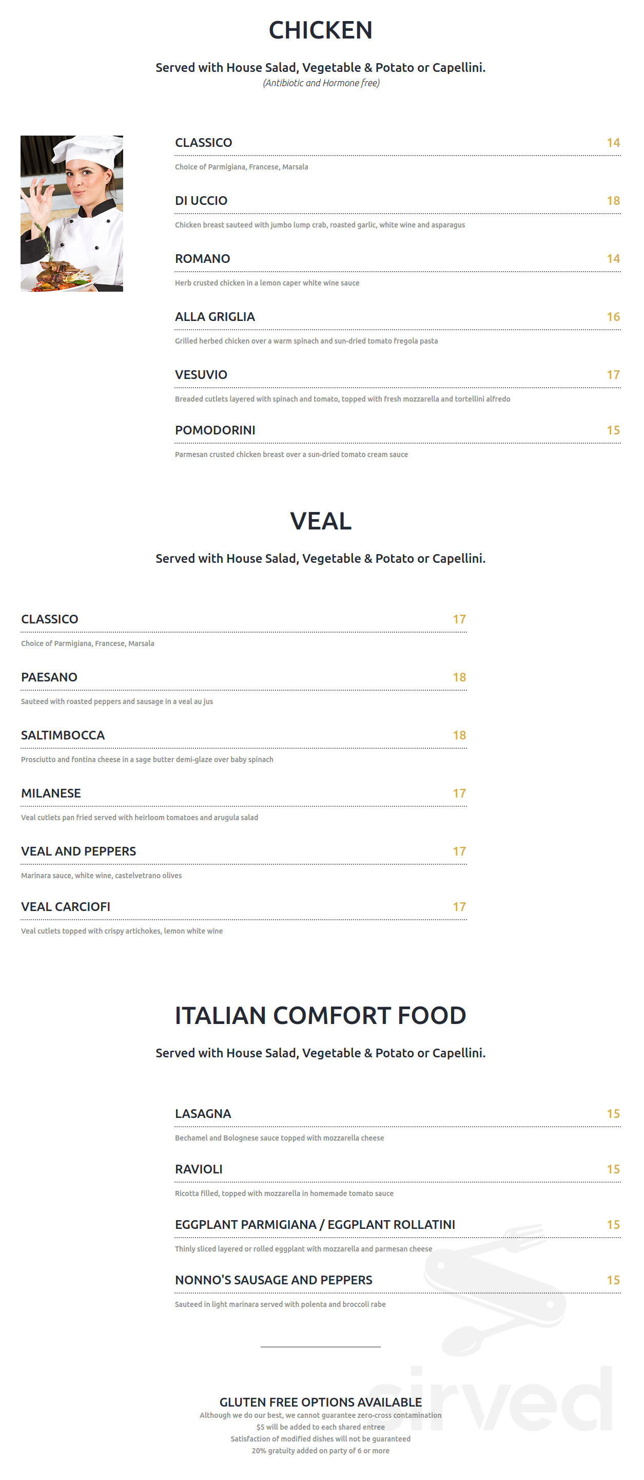 Barone's Tuscan Grill menu in Moorestown, New Jersey, USA