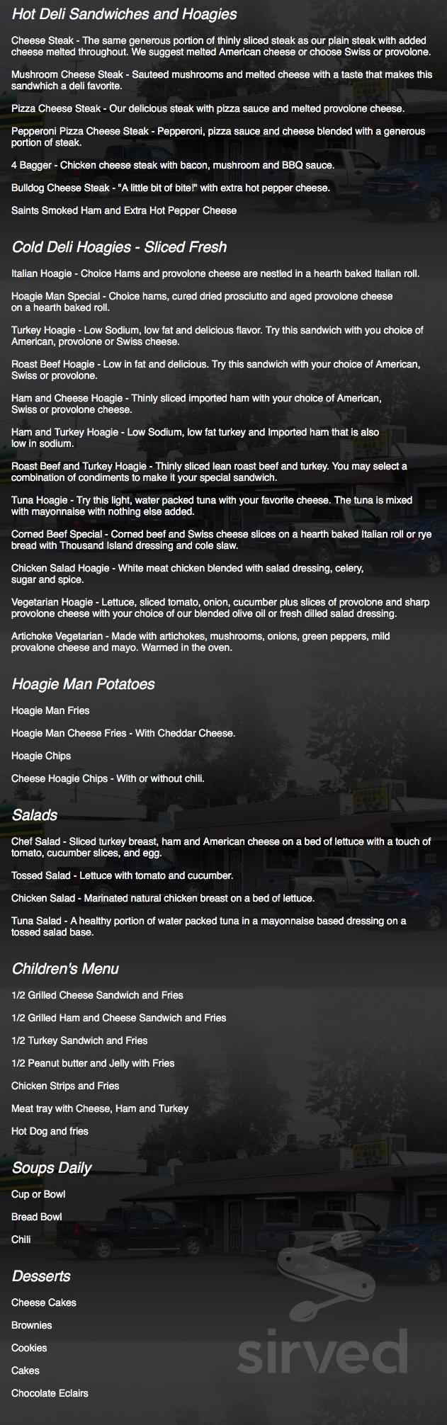 Hoagie Man Deli menus in Adrian, Michigan, United States