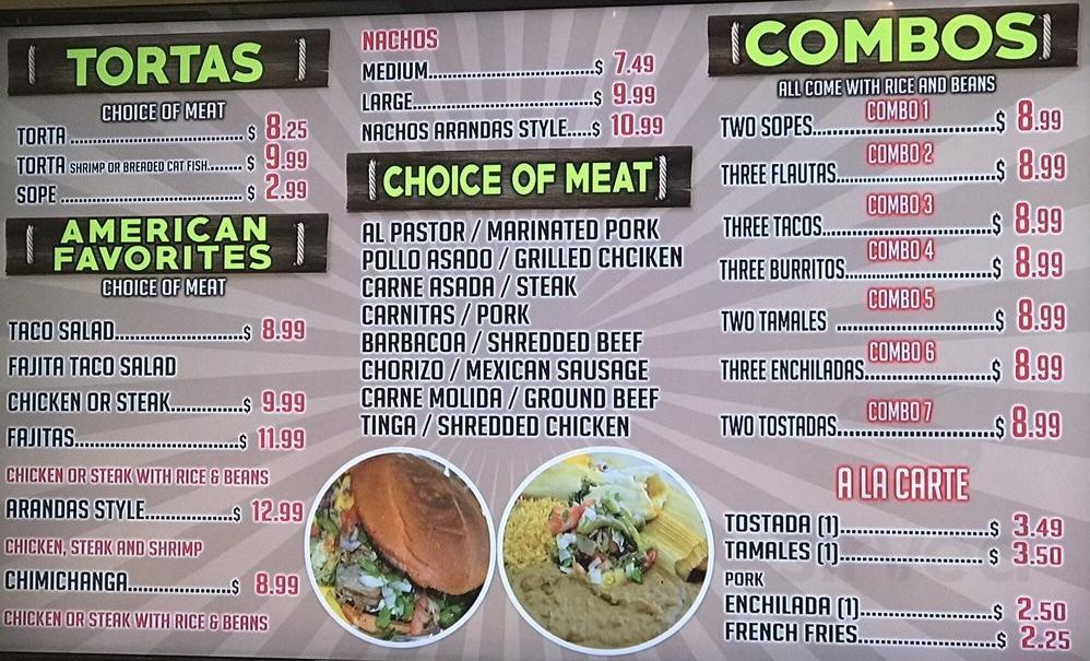 Taqueria Arandas menus in Holland, Michigan, United States