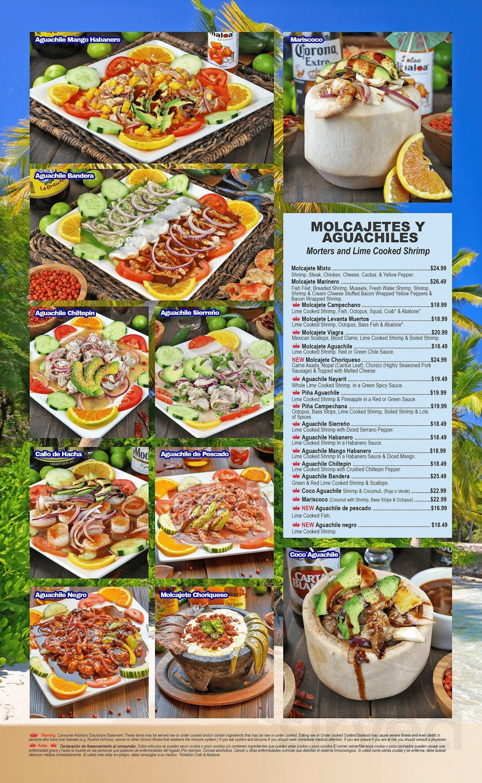 Mariscos El Rey 3 menu in Lakewood, Colorado, USA