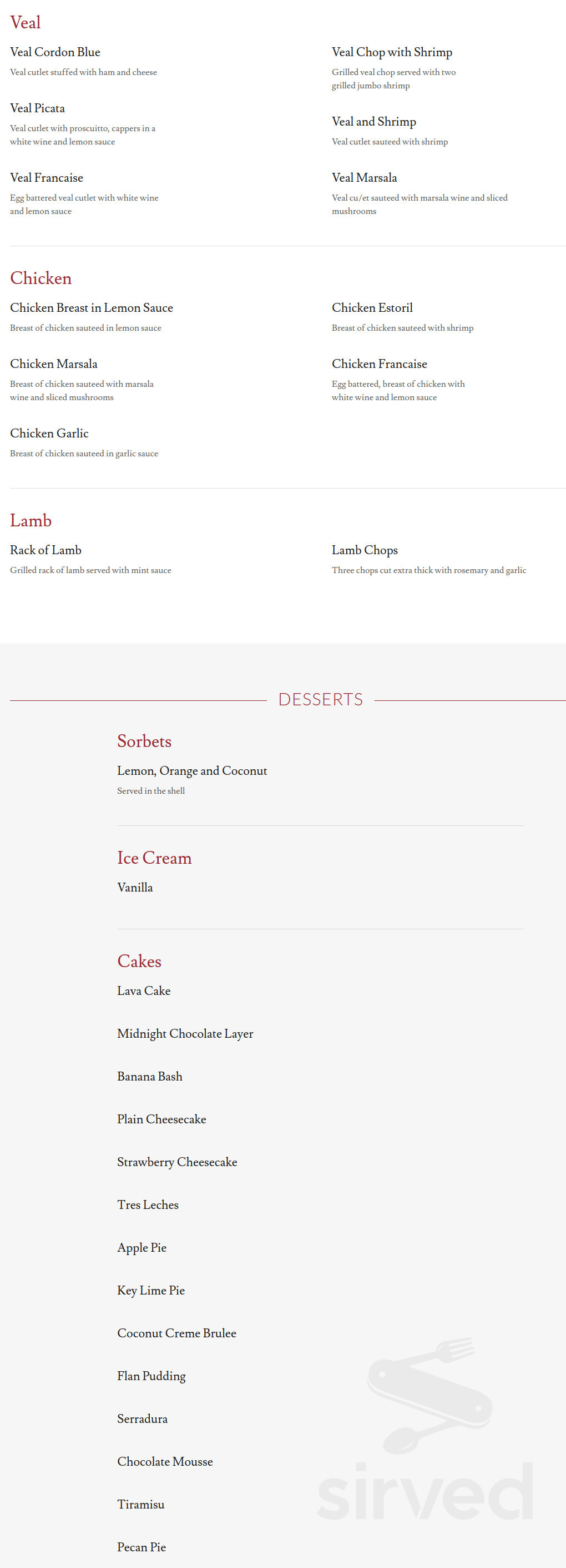 Menu - Newark NJ's Taste of Portugal | Sirved