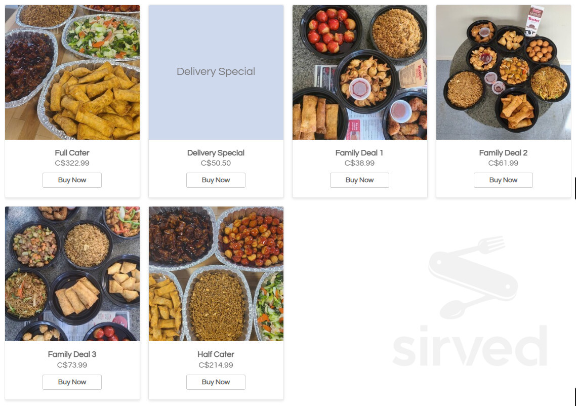 Linn Chau Restaurant menu in Rothesay, New Brunswick, Canada