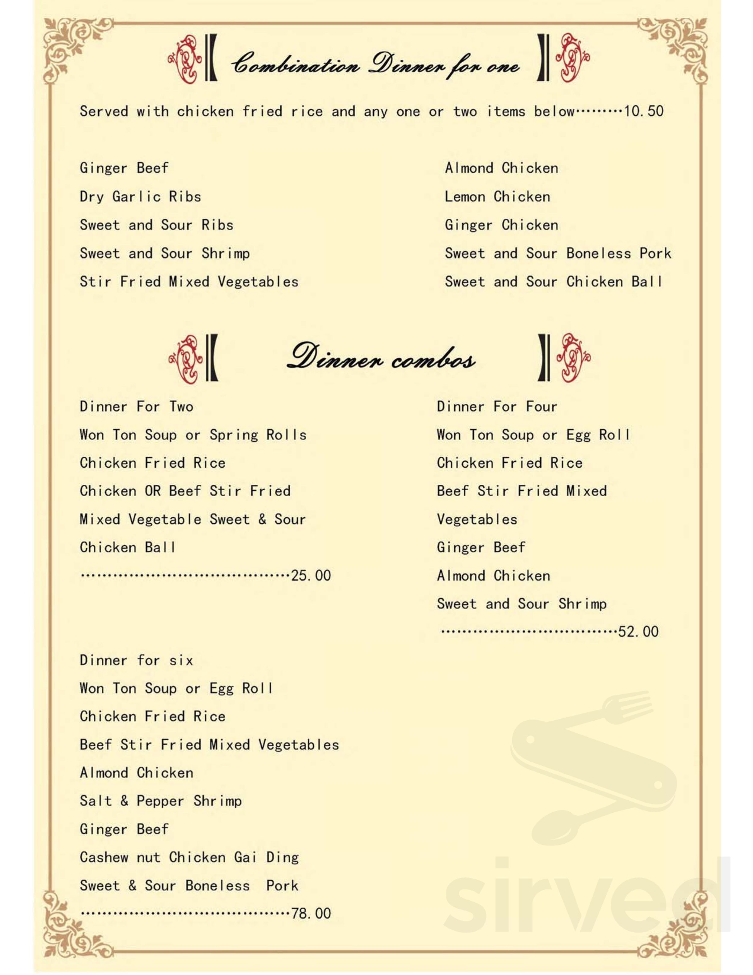 Menu - Turner Valley AB's Turner Inn Family Restaurant | Sirved