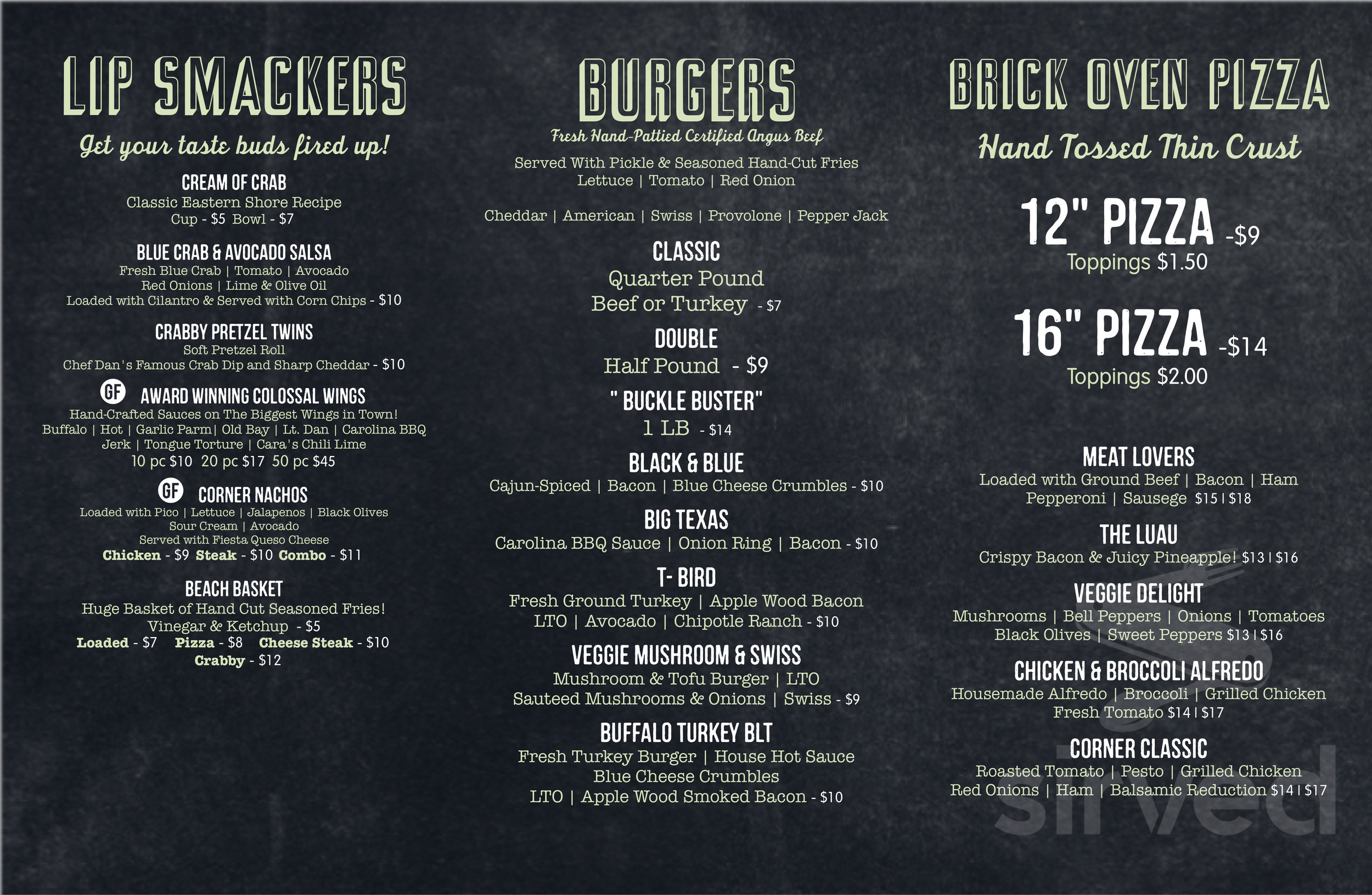 The Corner Grill menus in Salisbury, Maryland, United States