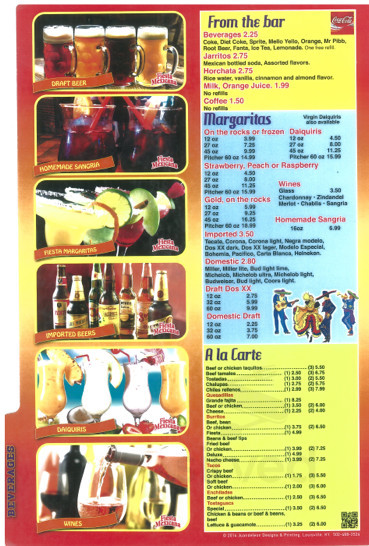 Santa Fe Mexican Restaurant menus in Corbin, Kentucky, United States