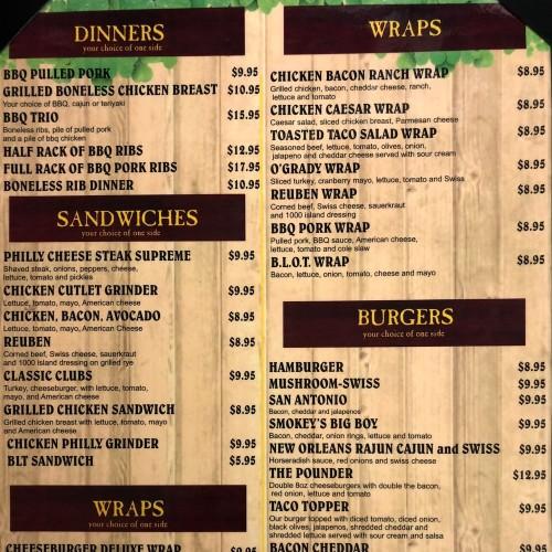 Smokey O'Grady's menu in East Lyme, Connecticut, USA