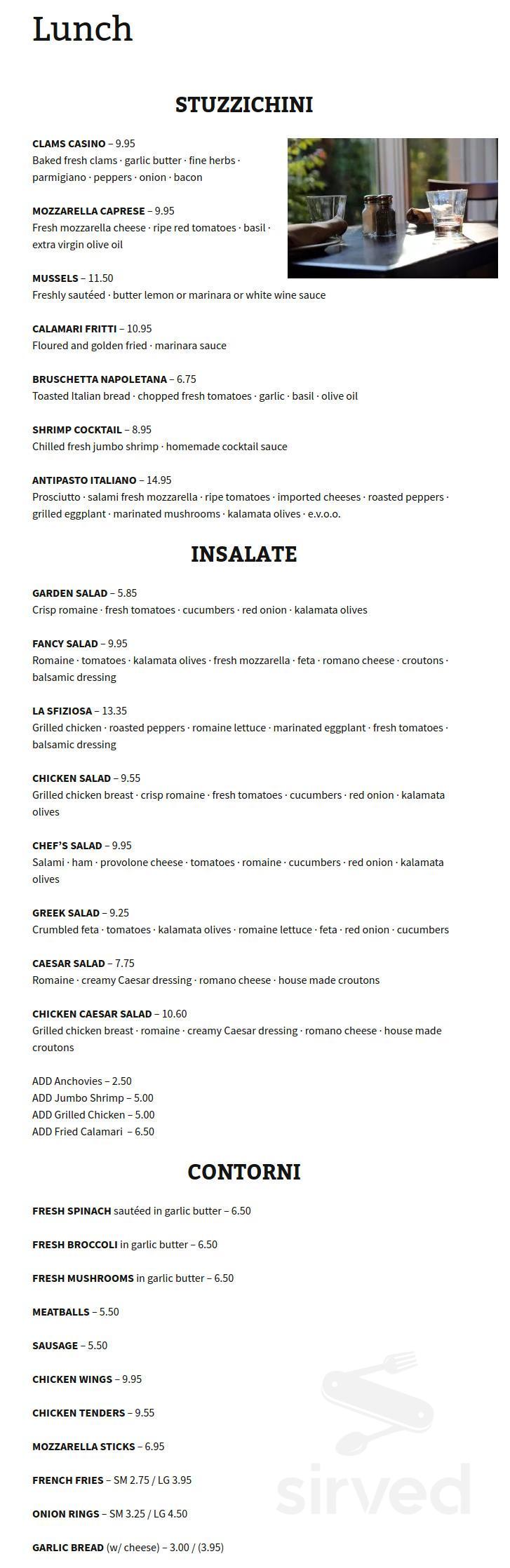 Luisa's Cucina Italiana menu in Chestertown, Maryland, USA